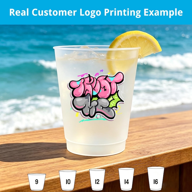 Personalized Logo Frosted Cups, Custom Plastic Cups With Logo Photo ...