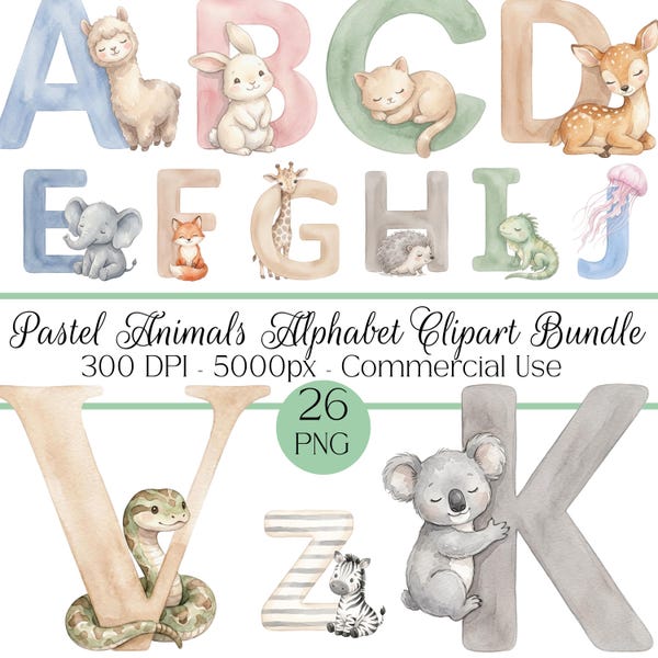 Animal Alphabet - Etsy UK
