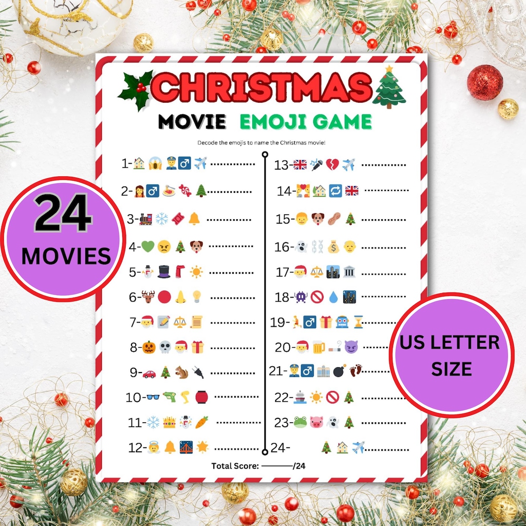 Christmas Movie Emoji Game, Holiday Party Quiz PDF - Etsy