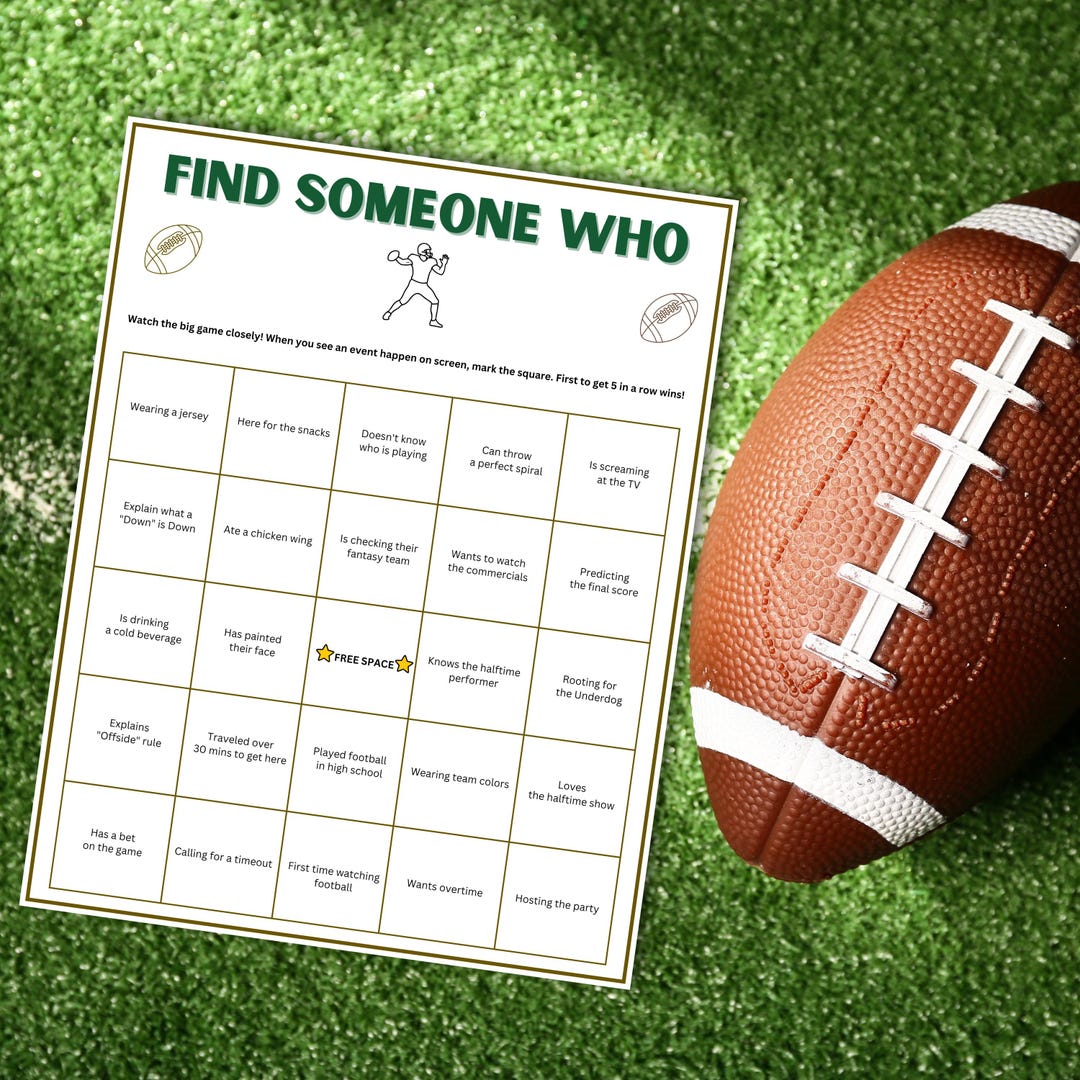 Football Find Someone Who Game, Gameday Icebreaker, Group Activity - Etsy