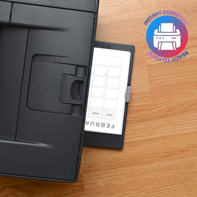 February 2026 Digital Calendar-5 File Formats PDF Powerpoint JPG PNG ...