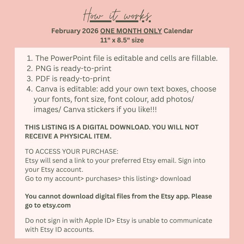 February 2026 Digital Calendar-5 File Formats PDF Powerpoint JPG PNG ...