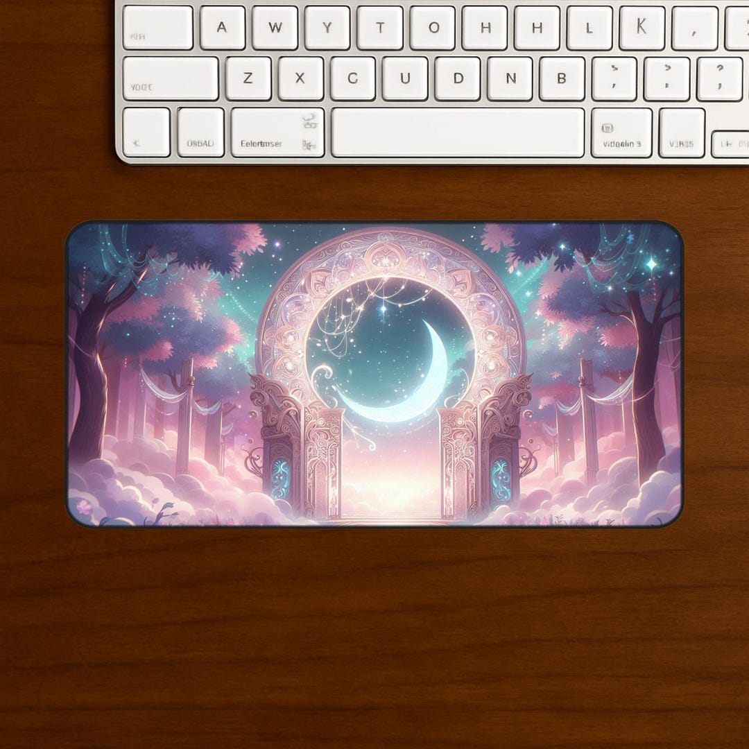 Moon Portal Desk Mat - Lofi Pastel Anime Desk Decor - Etsy