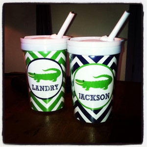 Personalized Alligator Sippy Cup With Straw | Etsy