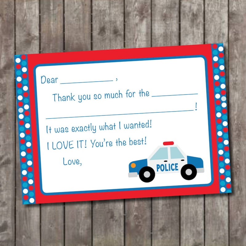 Police Thank You Cards - Etsy