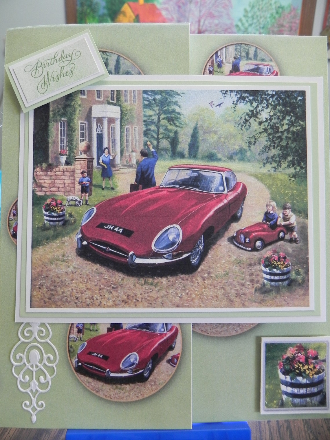 Vintage Car Card Handmade Card Cards - Etsy