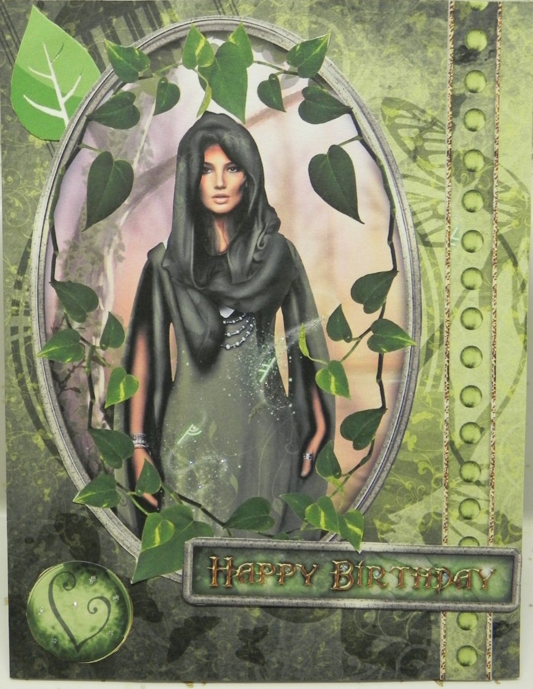 Green Woman Elf Fantasy Birthday Card, Handmade Cards, Cards - Etsy