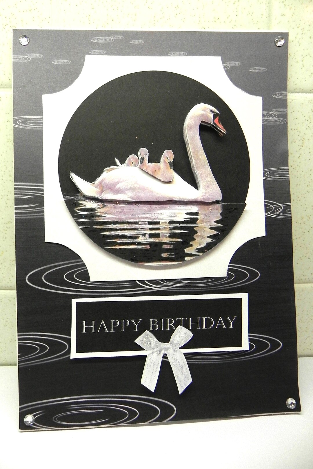 Swan Birthday Card • 5.5 X 7.5 Handmade • Debbie Moore Designs ...