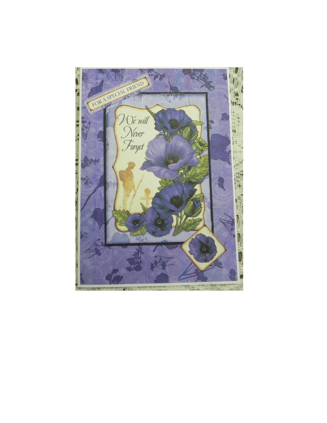 Purple Poppy We Will Never Forget Special Friend Card, Handmade Cards ...