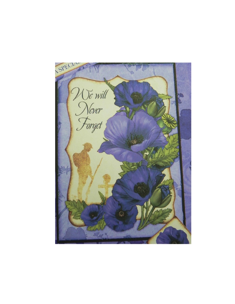 Purple Poppy We Will Never Forget Special Friend Card, Handmade Cards ...