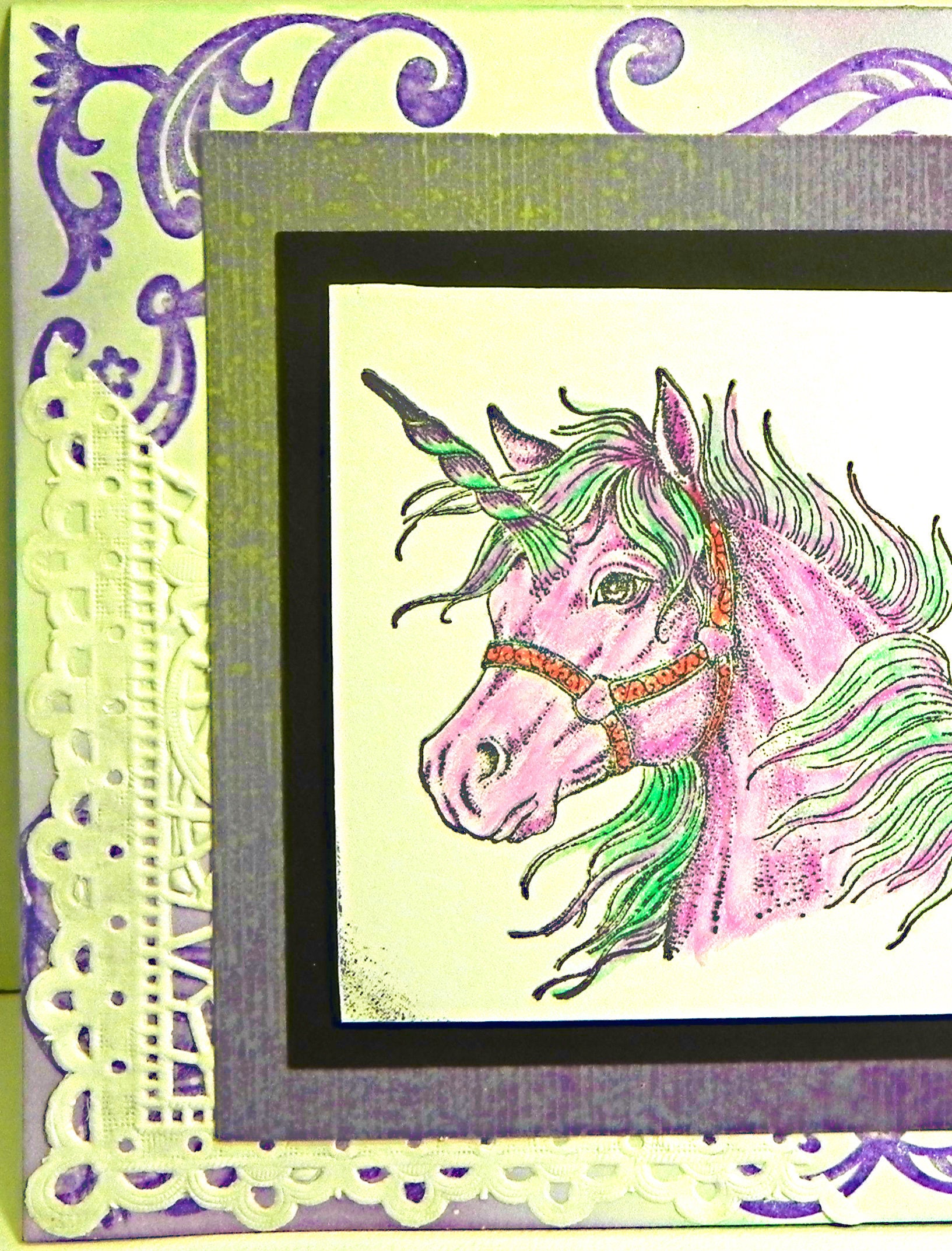 Purple Unicorn Bust Any Occasion Card, Handmade Cards, Cards - Etsy Canada
