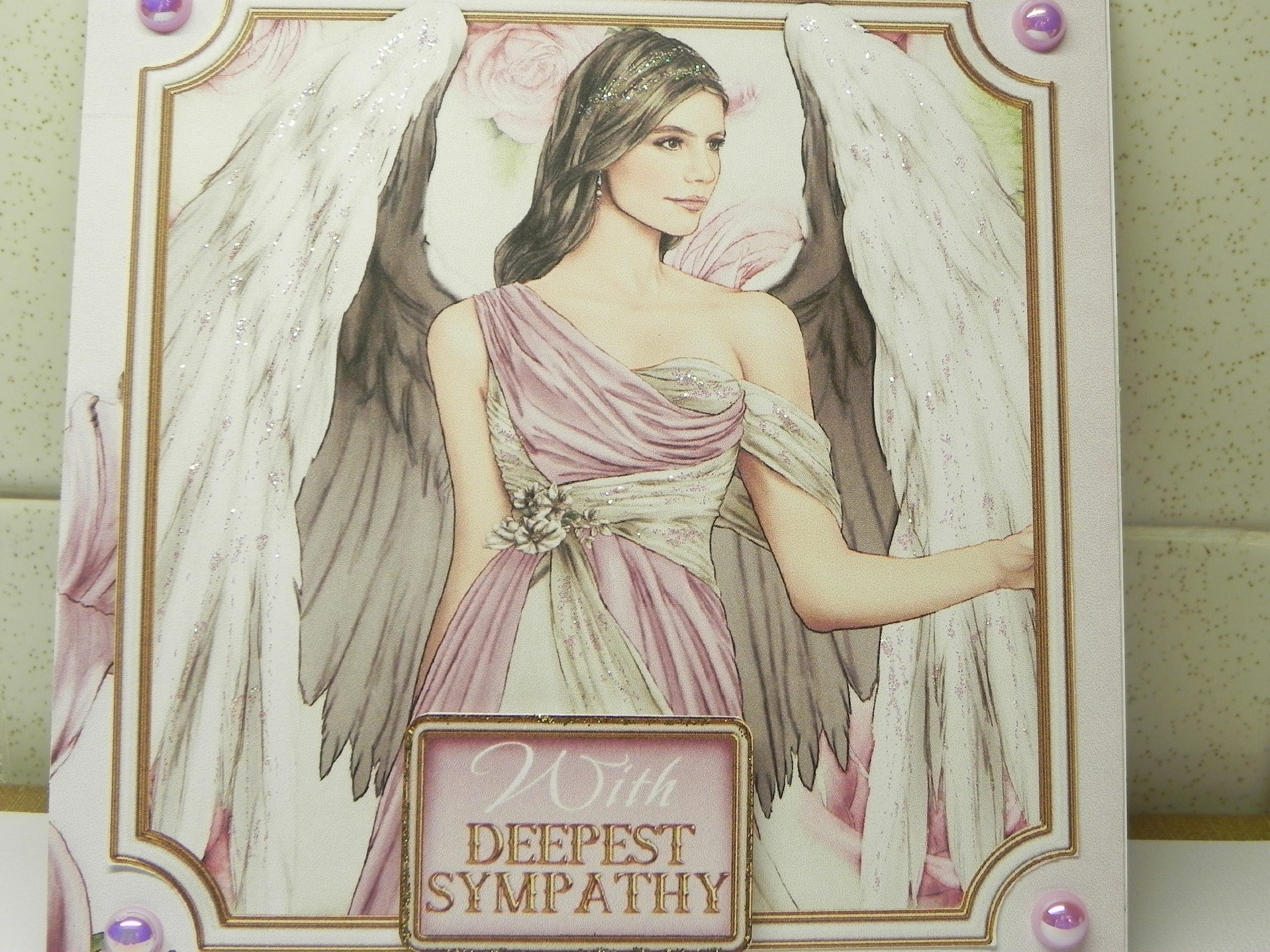 Pink Angel Sympathy Card, Handmade Cards, Cards - Etsy
