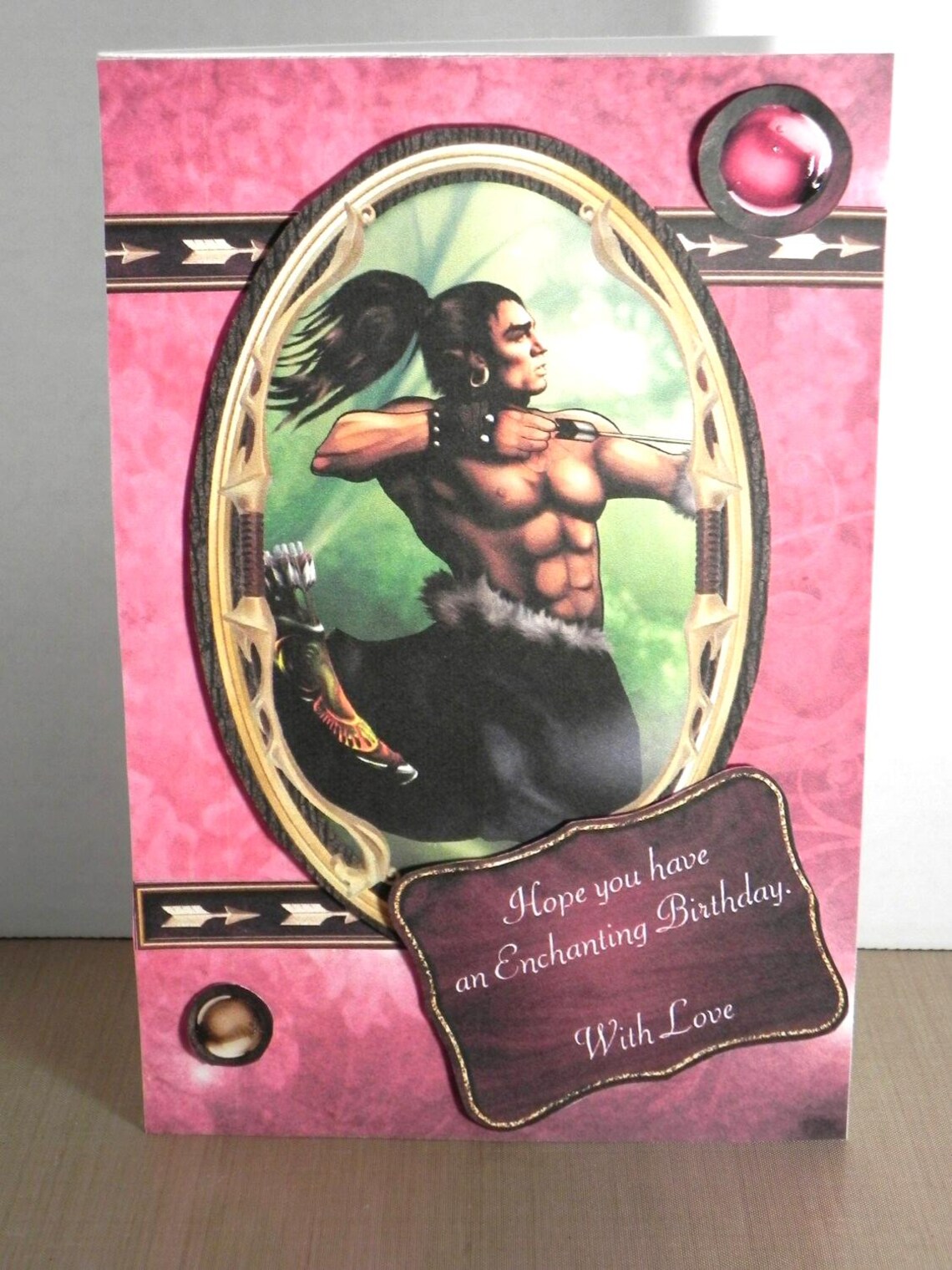 Centaur Enchanting Birthday Card, Purpleish Pinkhandmade Cards, Cards ...