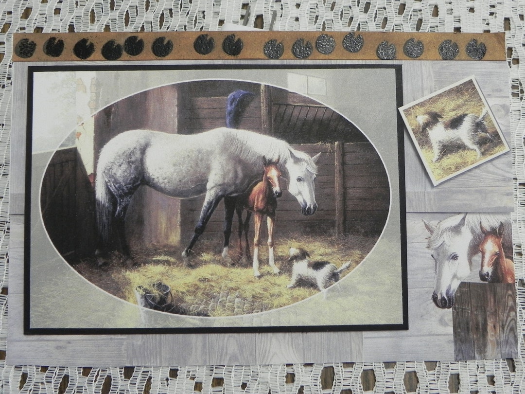 Horse in the Stable Shaped Any Occasion Card, Handmade Cards, Cards - Etsy