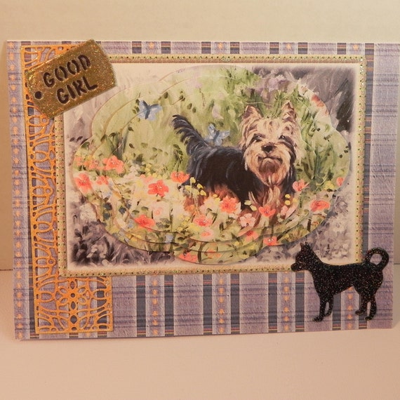 Yorkie Pyramid Birthday Card Handmade Cards Cards - Etsy