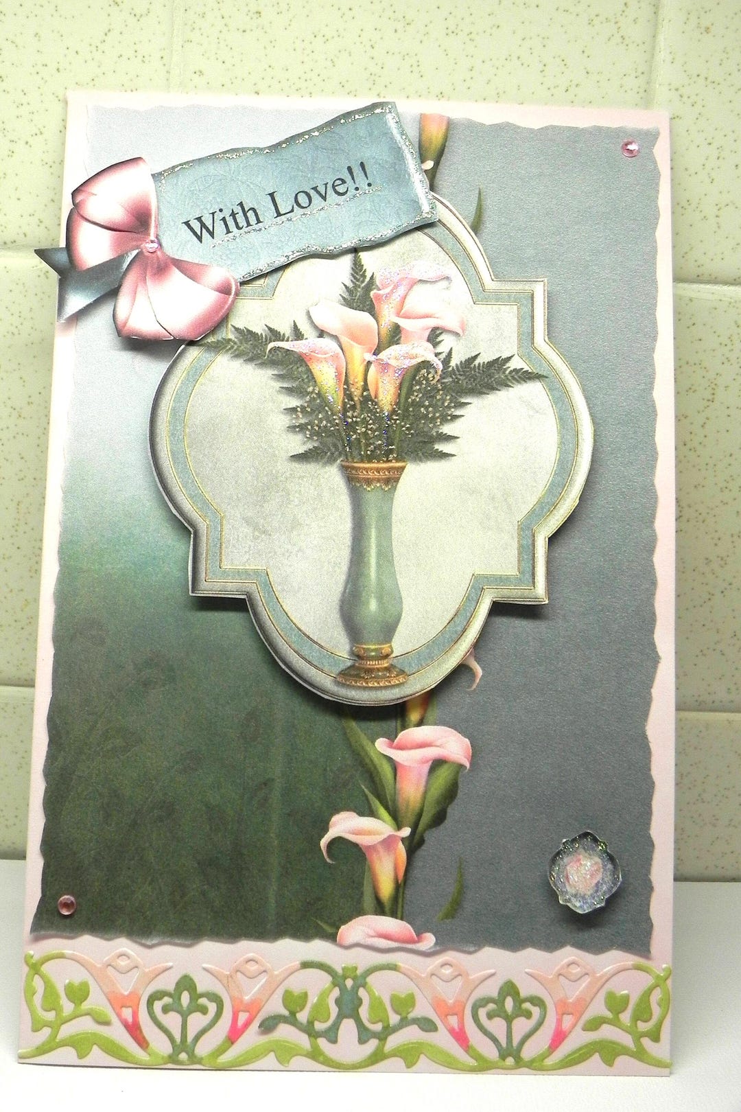 Green Lily Greeting Card • Foam‑tape Dimensional Floral Design • Jem’s ...