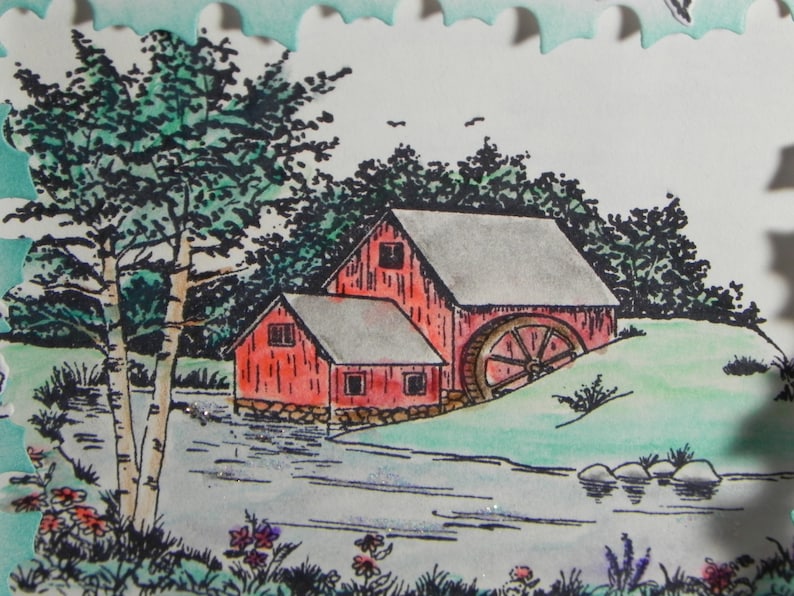 Very Dainty Shaped Blue and Aqua Any Occasion Card W/ Handmade 3d ...