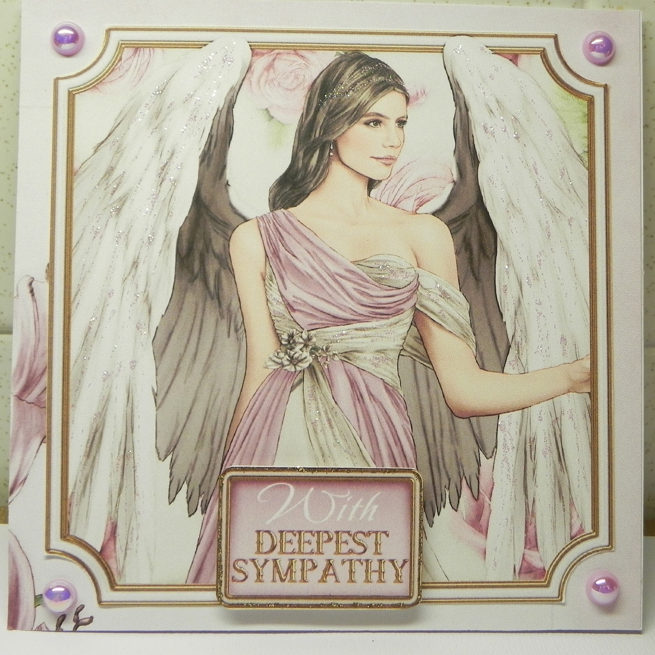 Pink Angel Sympathy Card, Handmade Cards, Cards - Etsy
