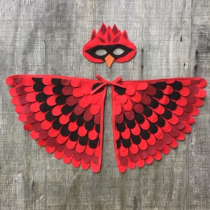 Cardinal Costume Set / Mask and Flappable Wings / Adult Cardinal ...