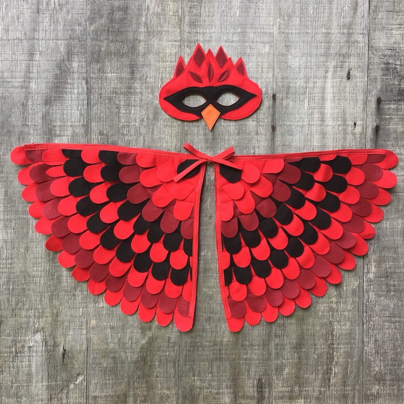 Cardinal Costume Set / Mask and Flappable Wings / Adult - Etsy