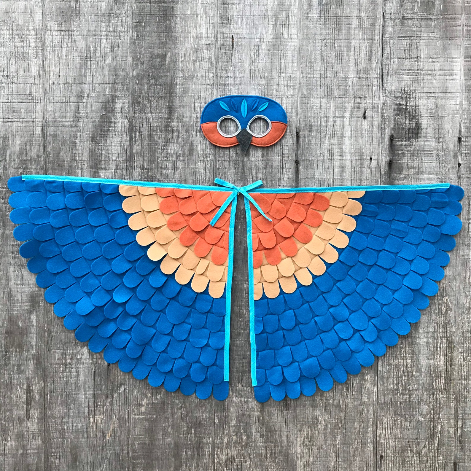 Blue Bird Costume Set // Wings and Mask // Light Blue or Dark Blue ...