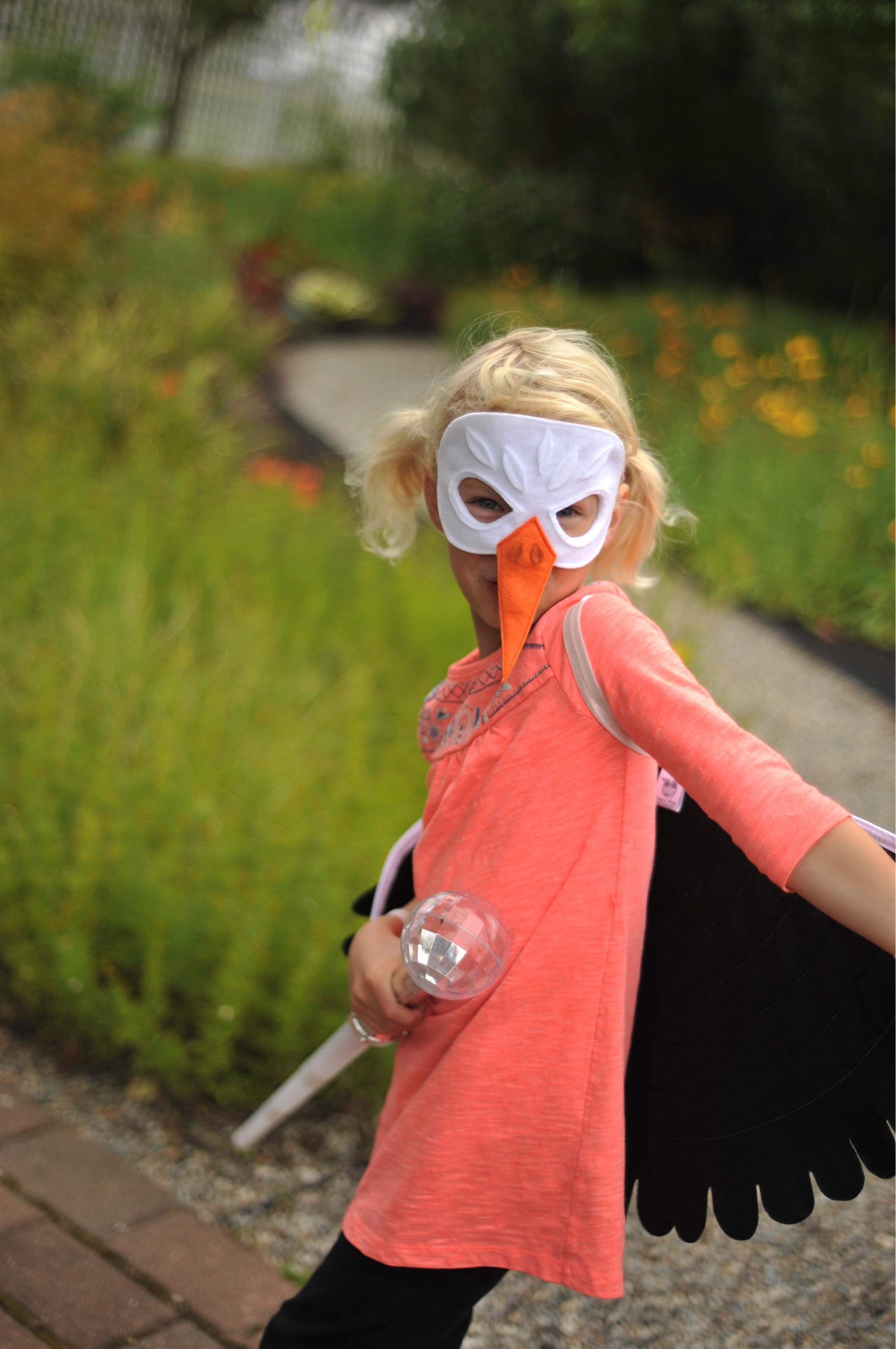Stork Costume Set / Felt mask and flappable wings / Egret | Etsy