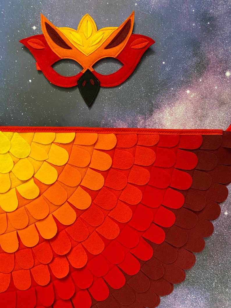 Phoenix Costume Set Wing and Mask / Firebird Costume / Soft Flappable ...