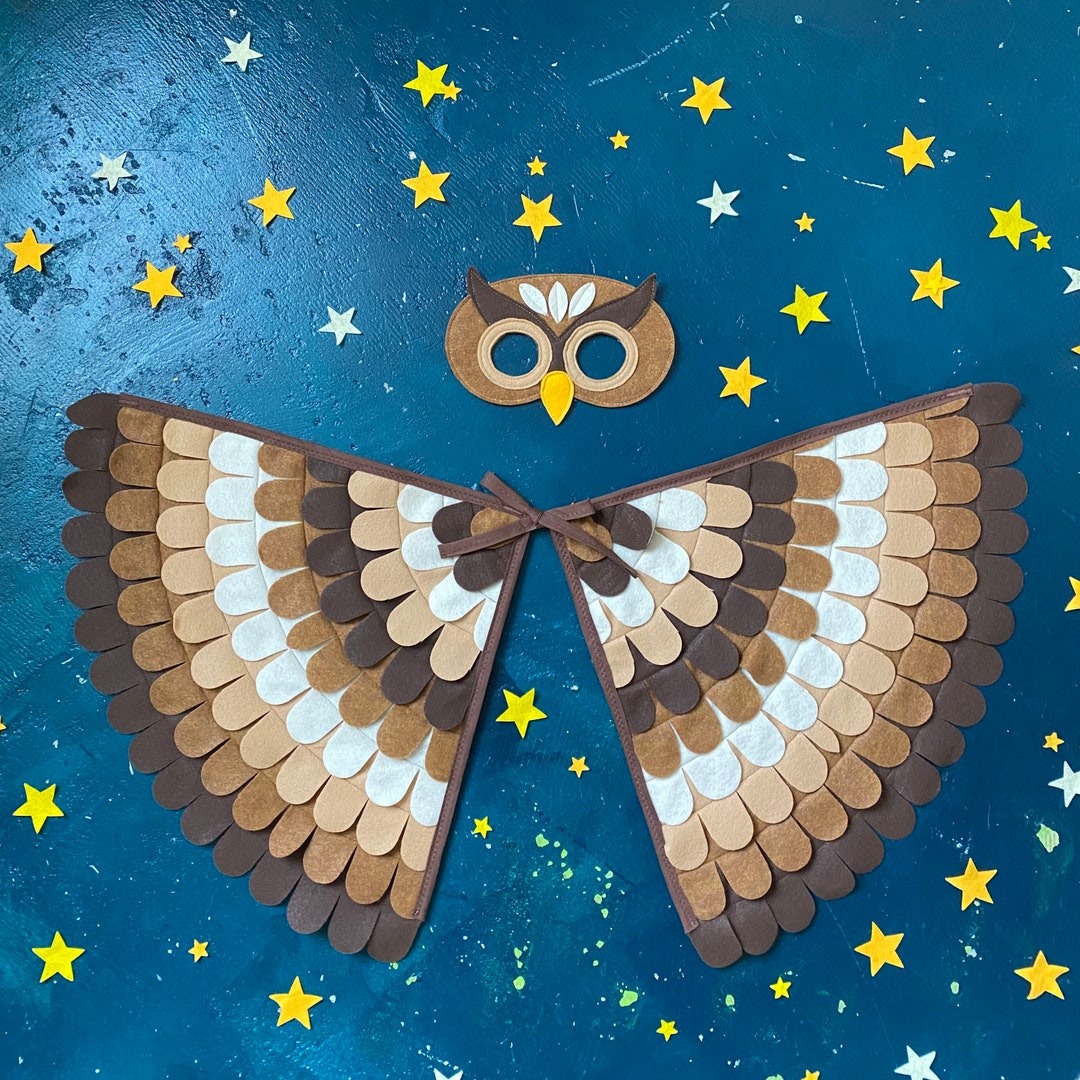 Owl Costume// Wings and Mask: 0-24 Months/ 2-5 Years / 5-10 Years- Eco ...