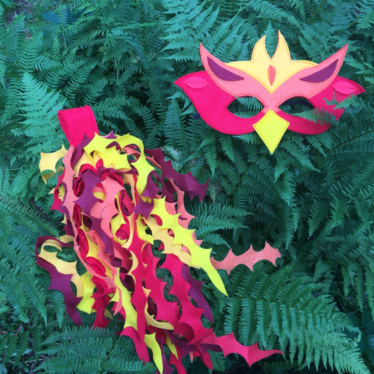 Phoenix Costume Set 3 Piece / Felt Mask Flappable Wings and - Etsy ...