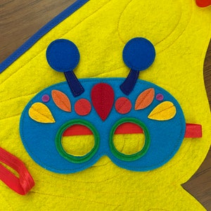 Rainbow Butterfly Costume Set / Eye Mask and Flappable Wings / Handmade ...