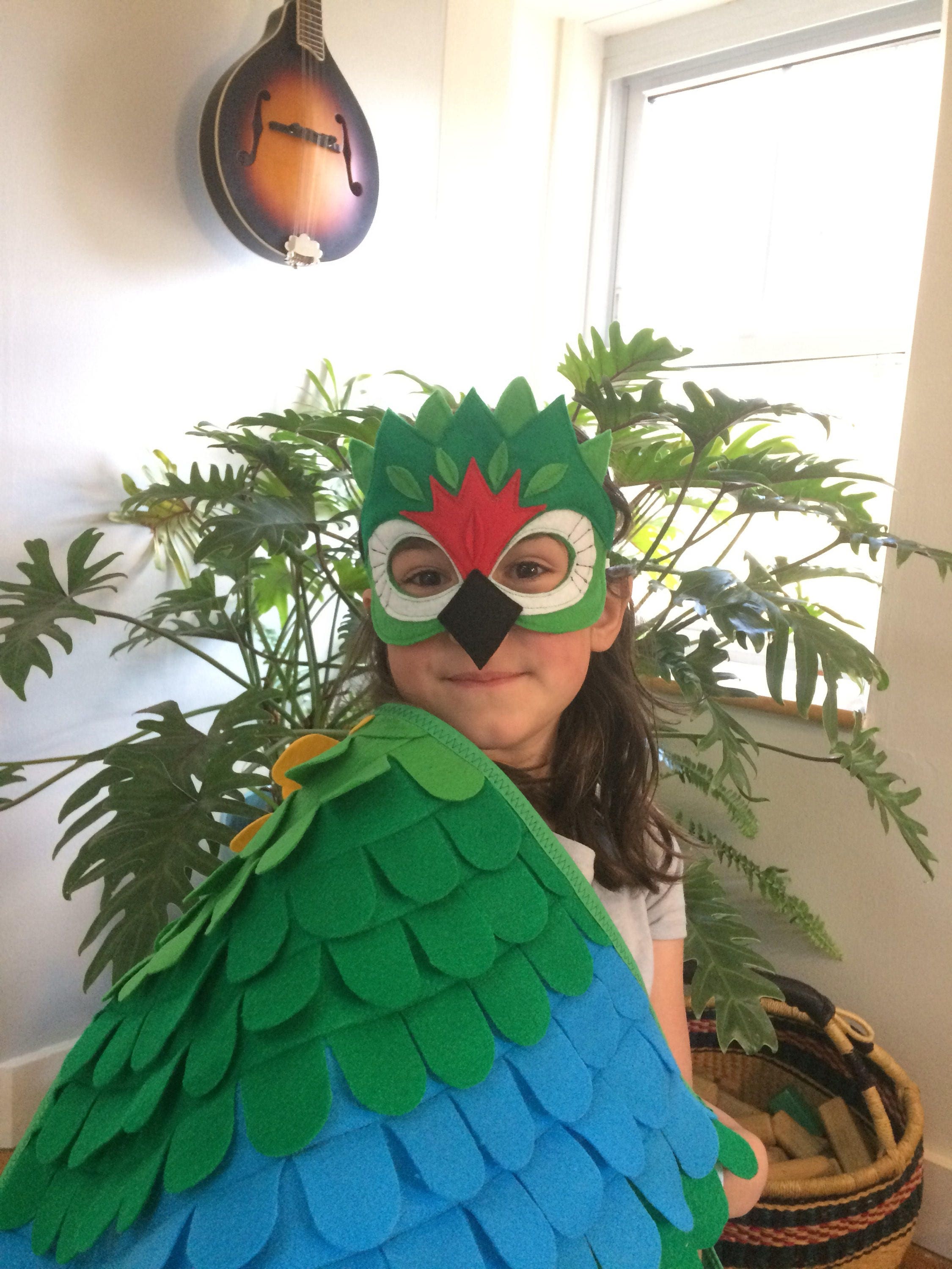 Disfraz de Loro Verde: Alas y Máscara // Tanta magia y - Etsy México