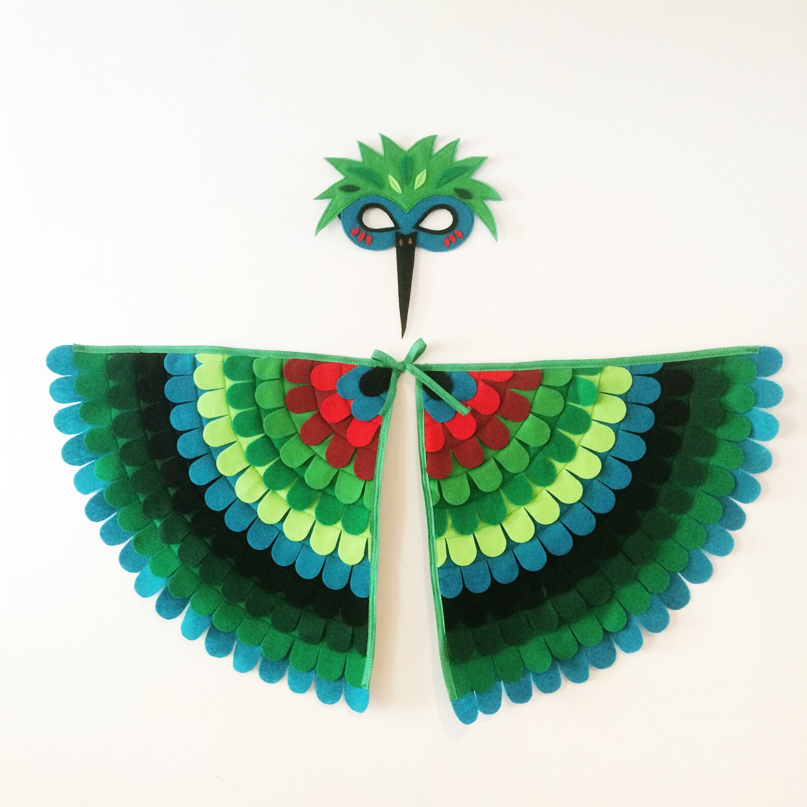Hummingbird Costume/ Wings and Eye Mask Disguise/ Soft Flappable Felt ...