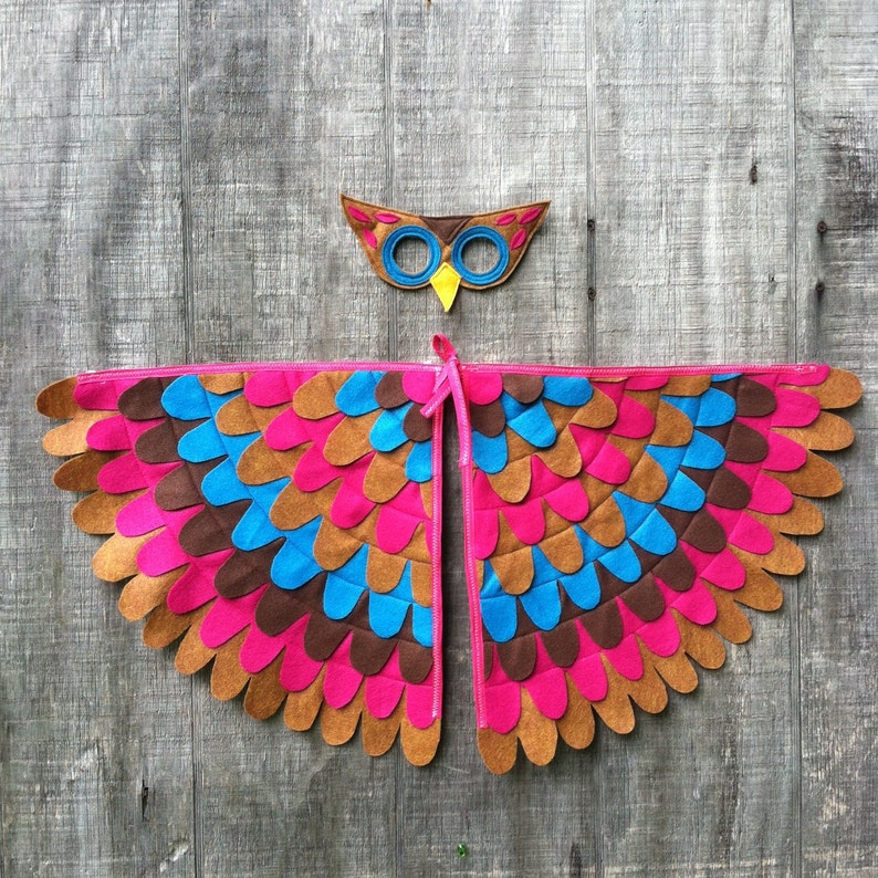 Magical Owl Costume Wings and Mask: Soft Flappable Wings // - Etsy