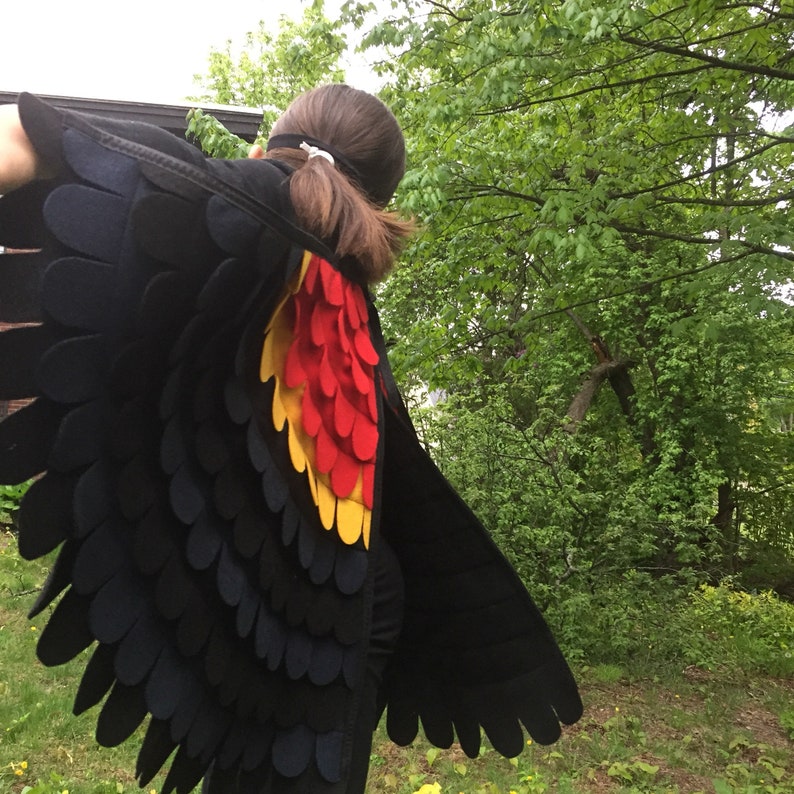 Red-winged Blackbird Costume / Red Wing Black Bird / Mask and Wings ...