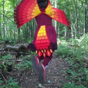 Phoenix Costume Set, 3 Piece/ Felt Mask, Flappable Wings and Blazing ...