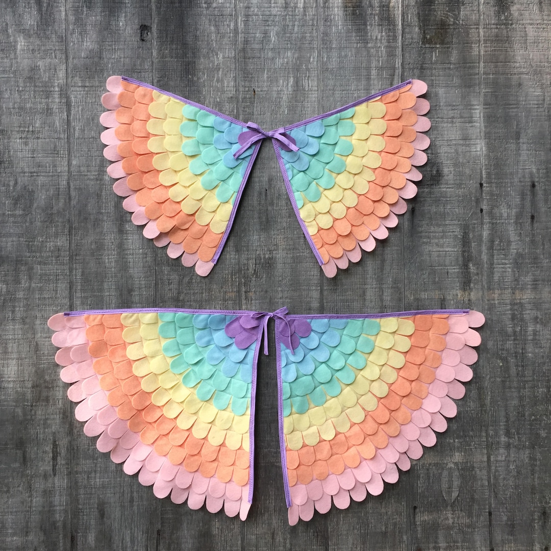 Pastel Rainbow Wings // Pastel Rainbow Cape // Bird Wings // Unicorn ...