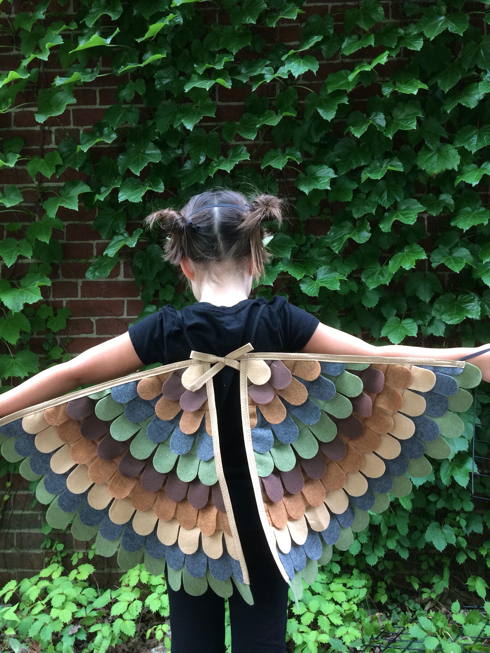 Owl Costume // Wings and Mask // Olive and Brown // Owl Gift // Bird ...