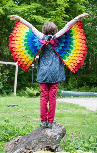 Rainbow Owl Costume Set / Wings and Mask / Vibrant Rainbow Colors ...