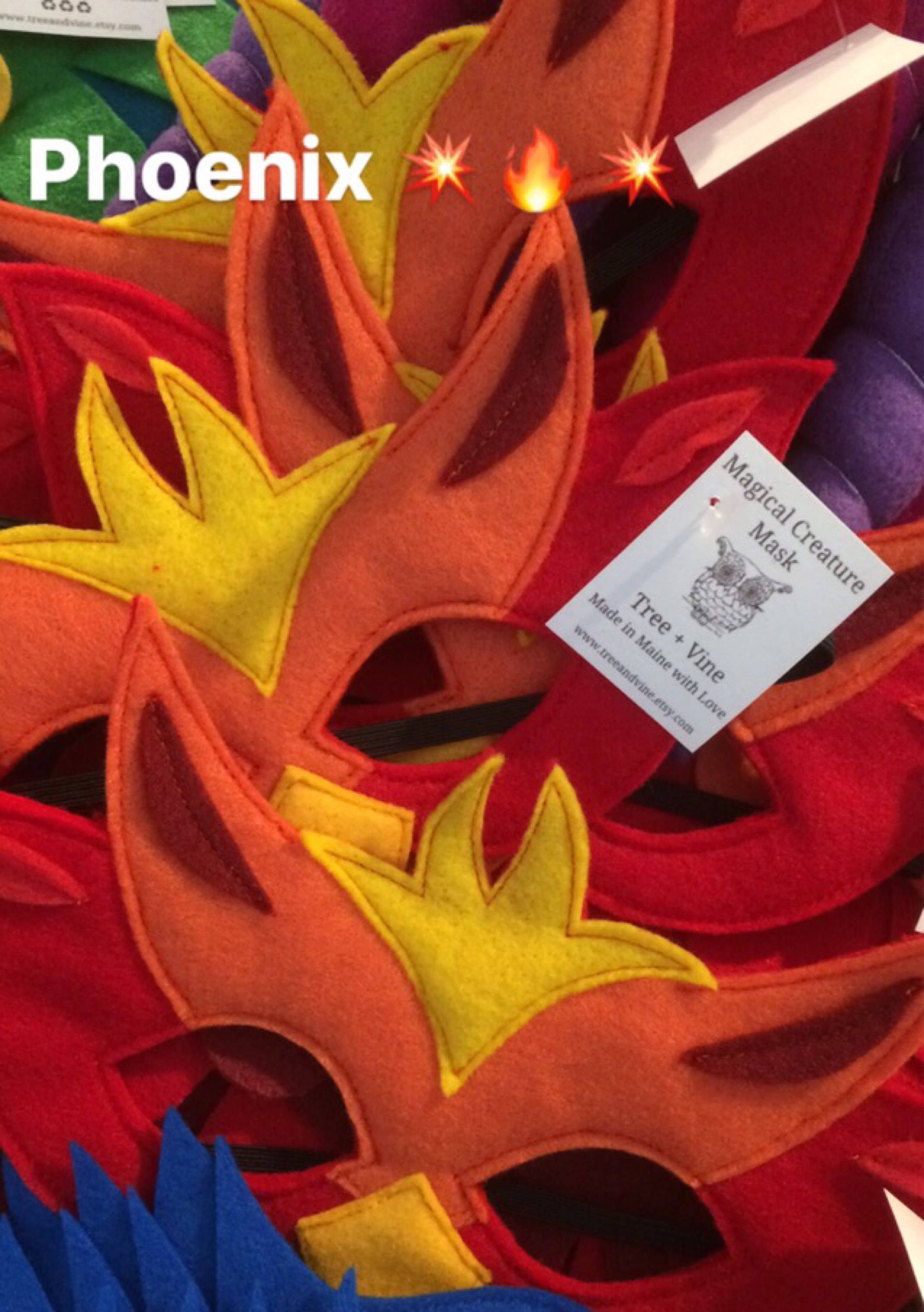 Phoenix Costume Set 3 Piece / Felt Mask Flappable Wings and - Etsy ...