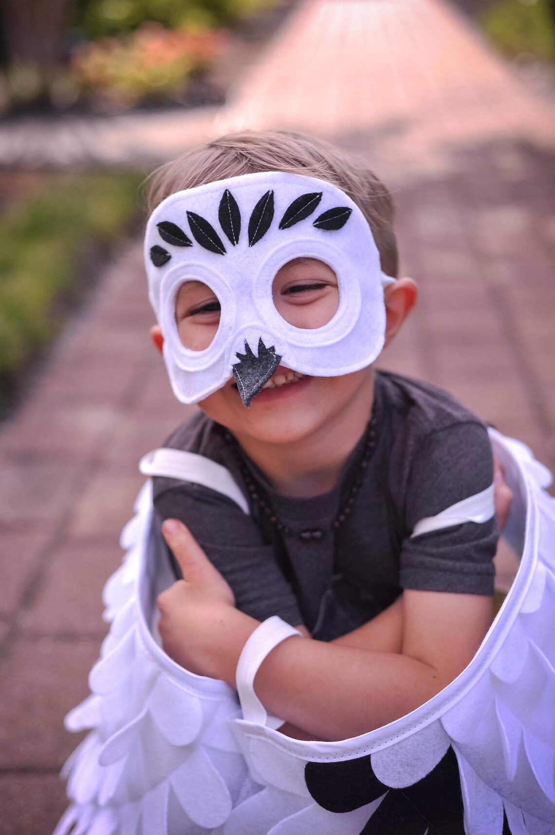 Snowy Owl Costume Set 3 Piece / Felt Mask Flappable Wings and - Etsy