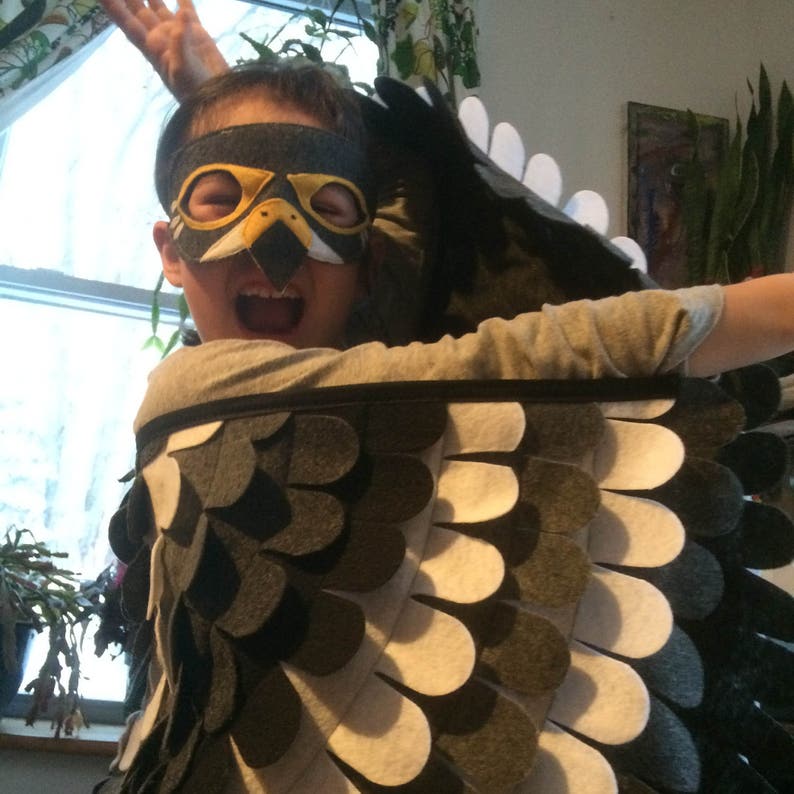 Falcon Costume Set / Wings and Mask / Peregrine Falcon Costume / Child and Adult Sizes / Made in ...