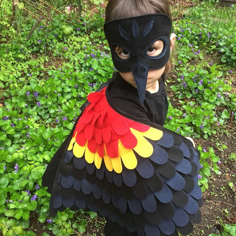 Red-winged Blackbird Costume / Red Wing Black Bird / Mask and Wings ...