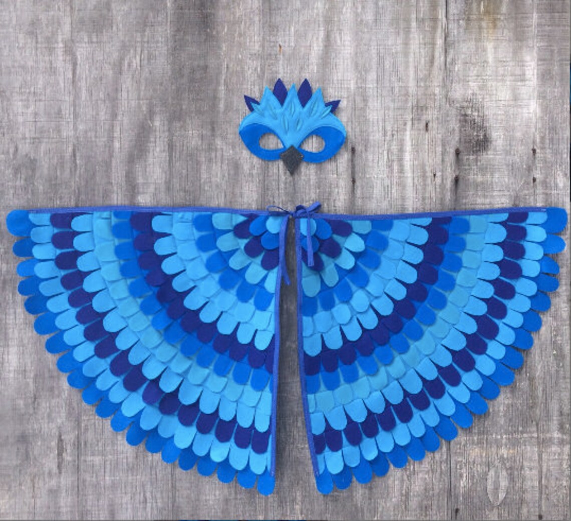 Blue Parrot Costume // Blue Bird Costume Set // Blue Macaw Wings and ...