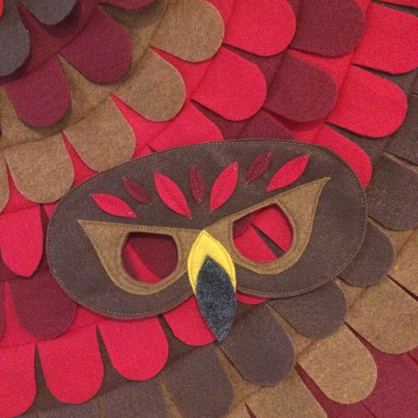 Red-tailed Hawk Costume Set 3 Piece: Wings, Tail and Mask // Eco ...