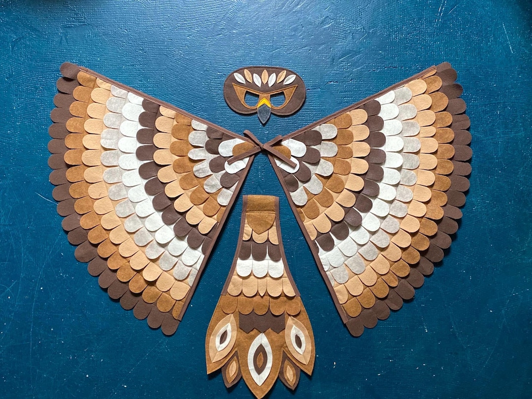 Hawk Costume Set 3 Piece / Wings, Tail and Mask/ Bird Costume / Adult ...