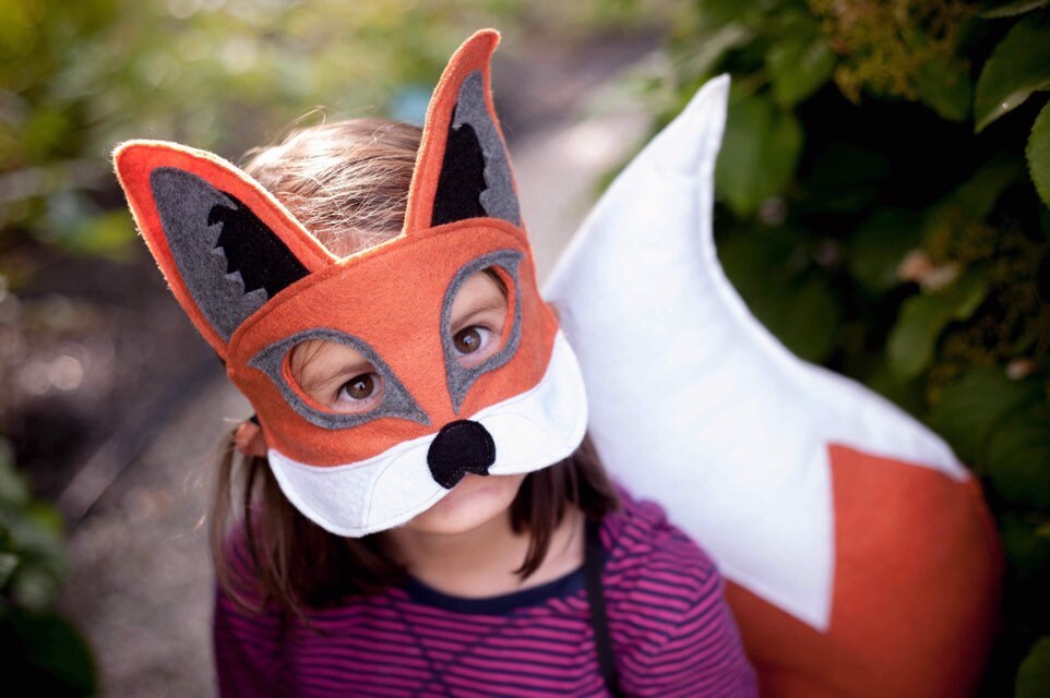 Fox Costume Set / Fox mask and large fox tail / For Kids and | Etsy