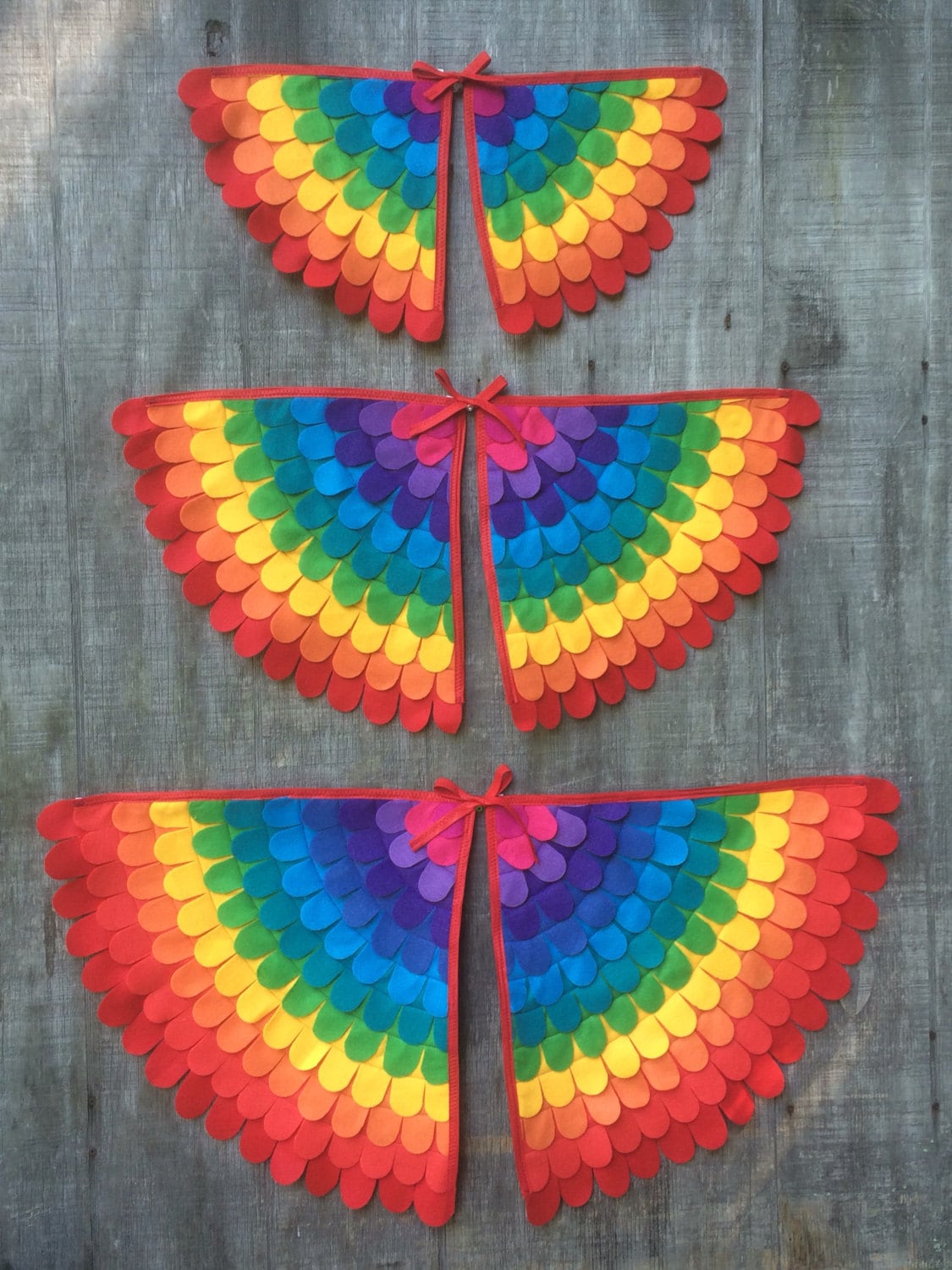 Red Rainbow Alicorn Costume Set, 3 Piece / Magical Horn, Flappable ...