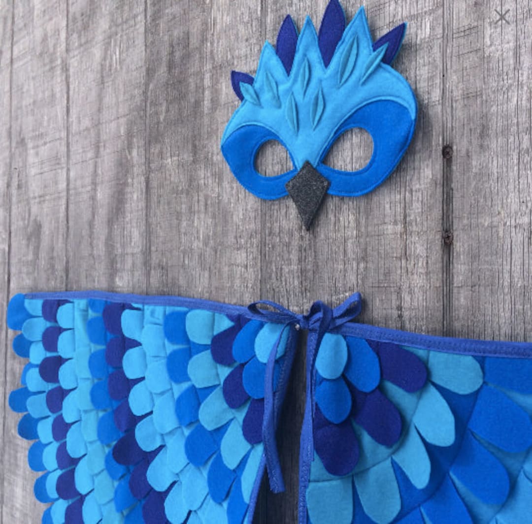 Blue Parrot Costume // Blue Bird Costume Set // Blue Macaw Wings and ...