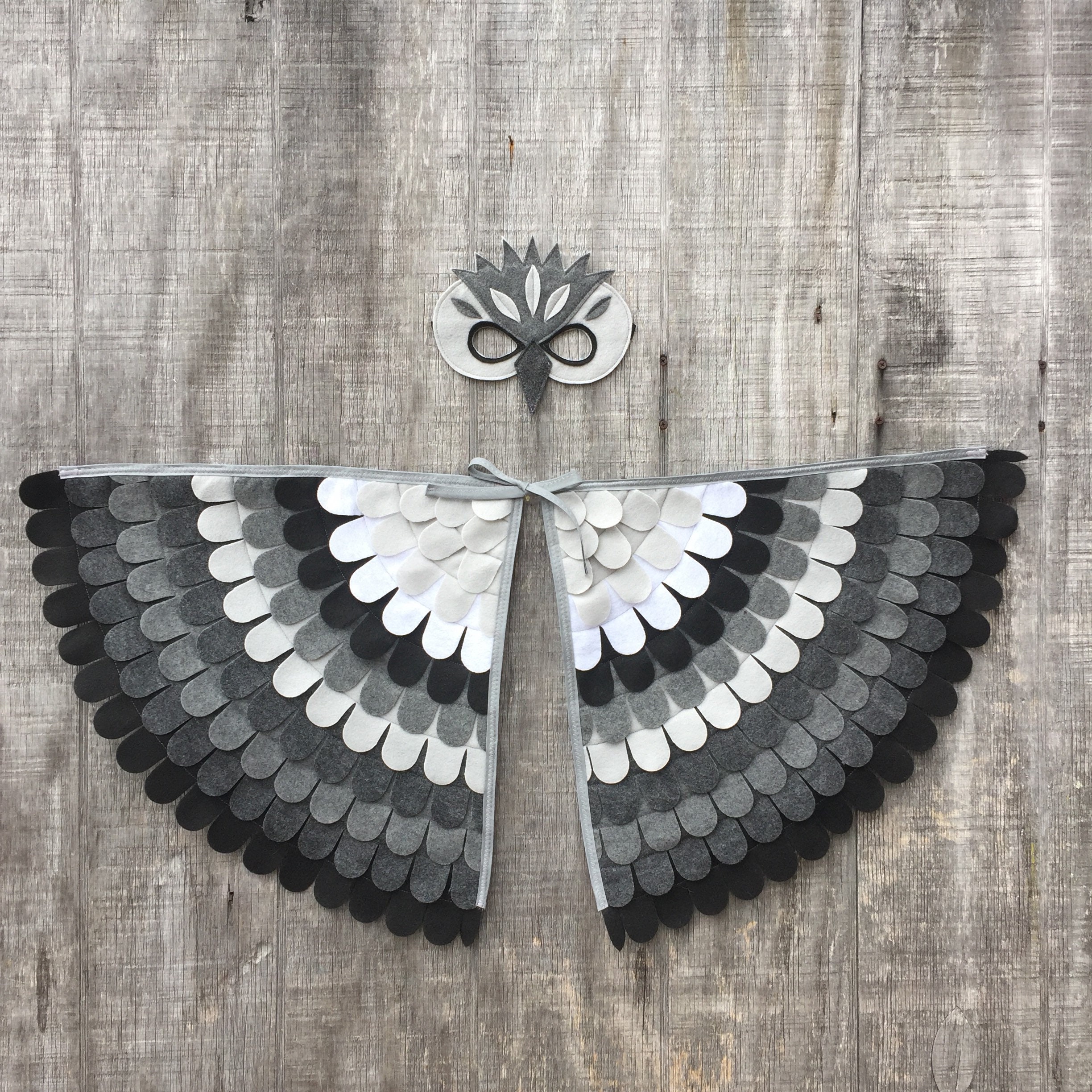 Mockingbird Costume Set / Wings and Mask / Gray Bird Costume / Kids ...