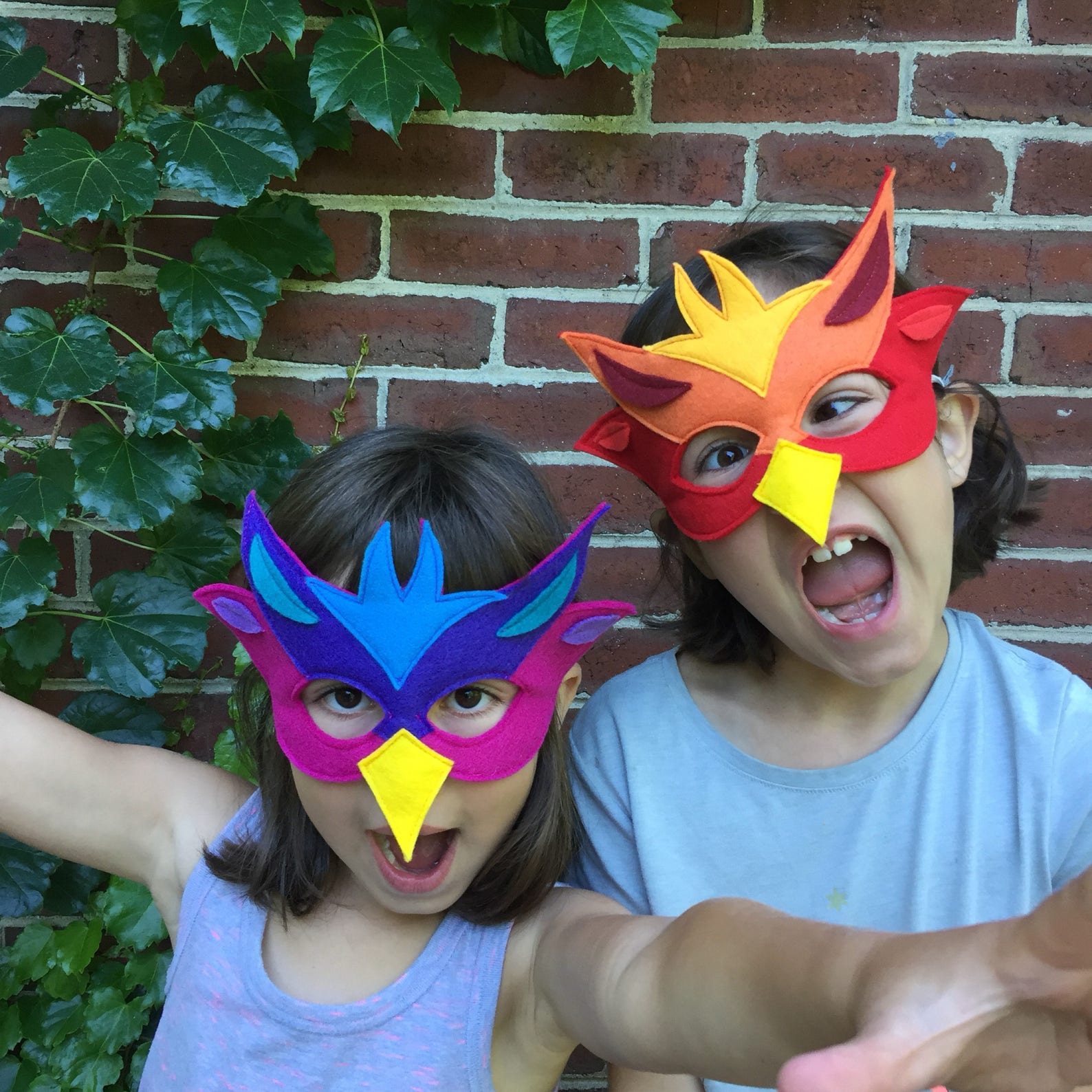 Phoenix Costume Set 3 Piece / Felt Mask Flappable Wings and | Etsy